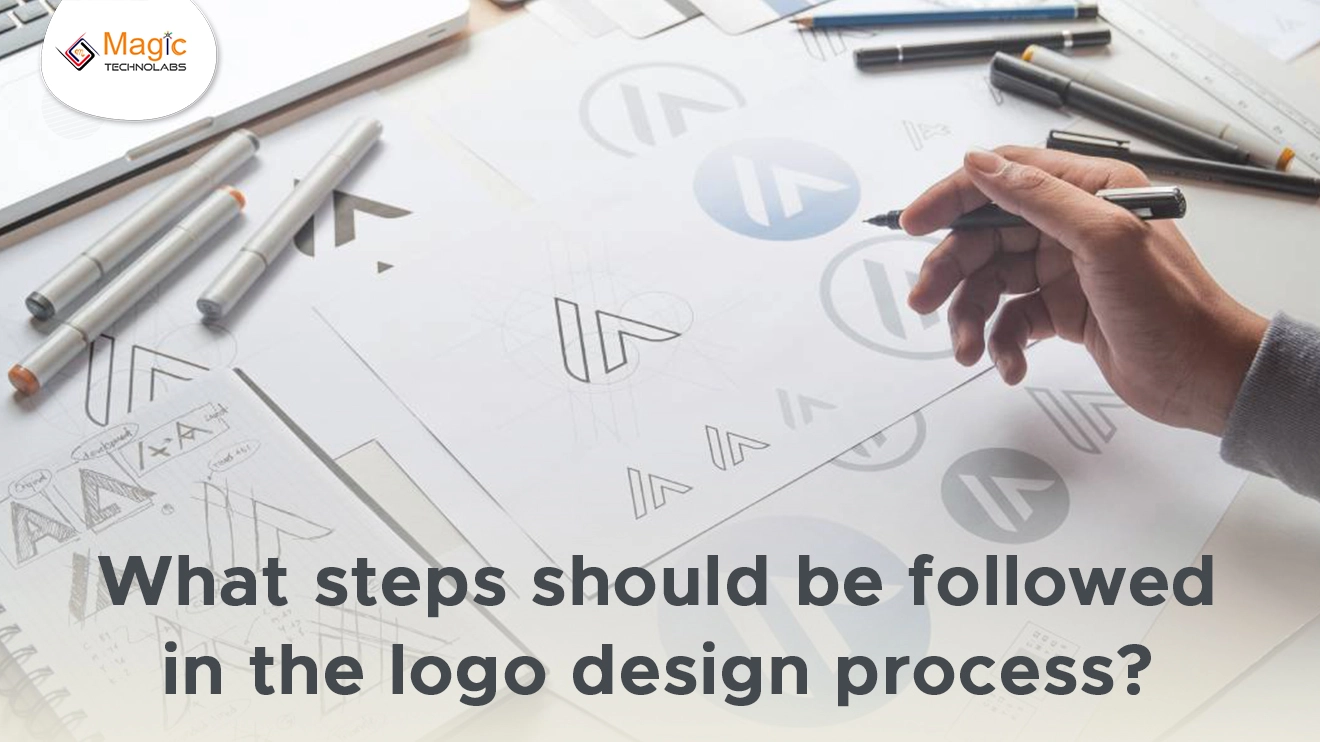 What steps should be followed in the logo design process?